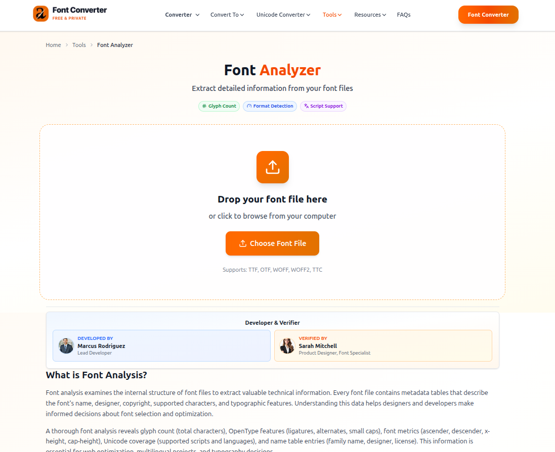 Font Analyzer Online Free – Inspect Font File Metadata & Glyphs