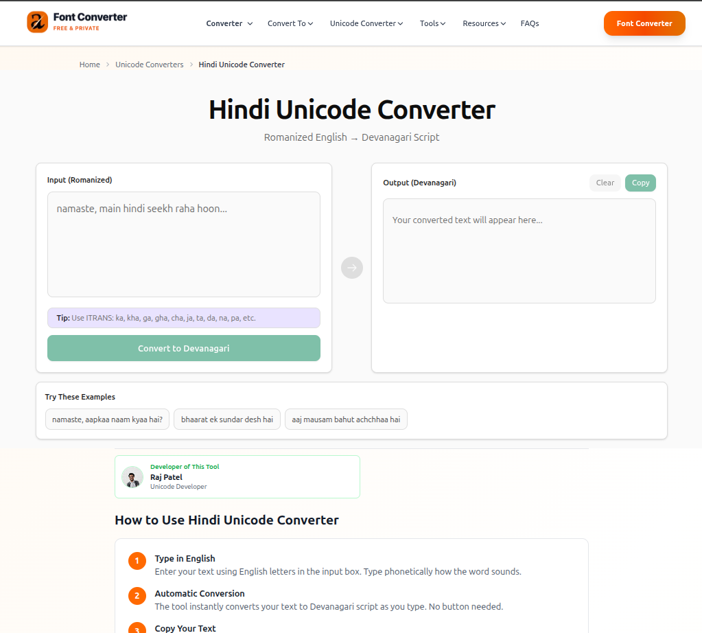 Unicode Converters - Type in Any Indian Language Online Free